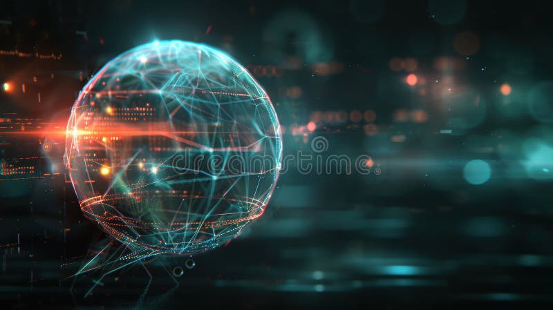 Futuristic Transparent Speech Bubble with Glowing Light Beams in ...