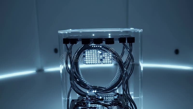 AI Transparent Tech Device with LED Display Stock Footage - Video of ...