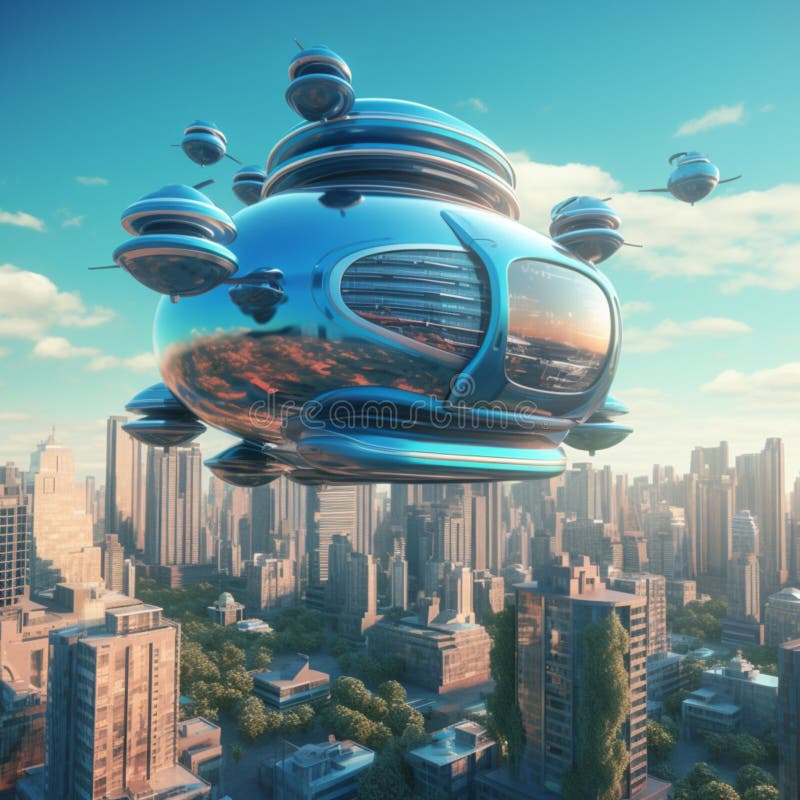 Futuristic Transportation. Generative Ai Illustration Stock ...