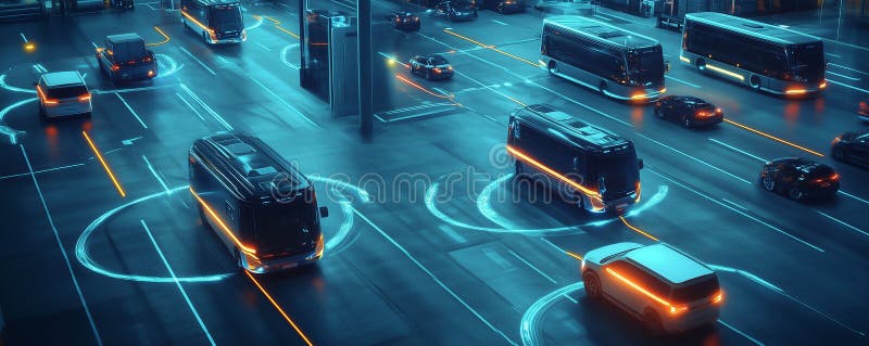 Futuristic Transportation Hub with Advanced Vehicles and Dynamic ...