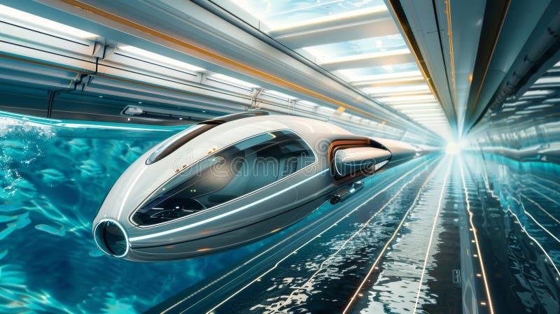 A Futuristic Transportation System Blending Air and Water Travel Stock ...