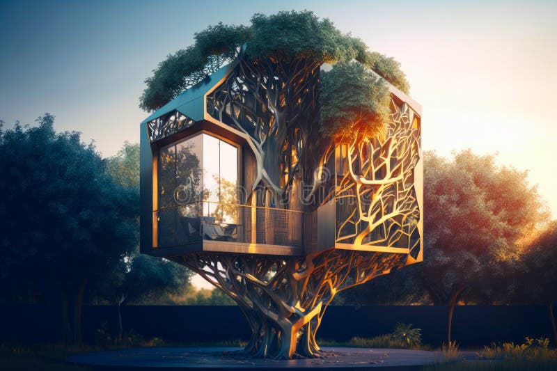 Futuristic Treehouse Project Created with Generative AI Technology ...