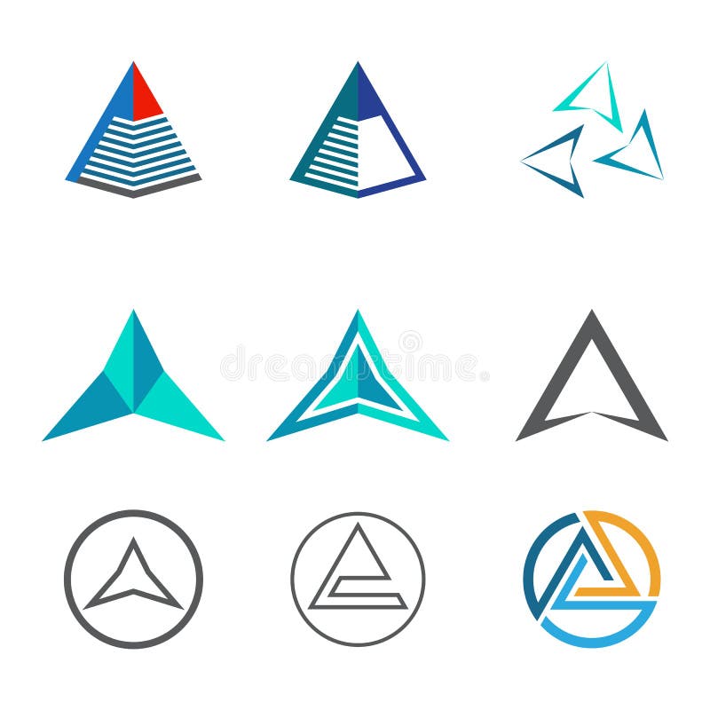 Futuristic Triangle Chain Logo Design Inspiration Stock Vector ...