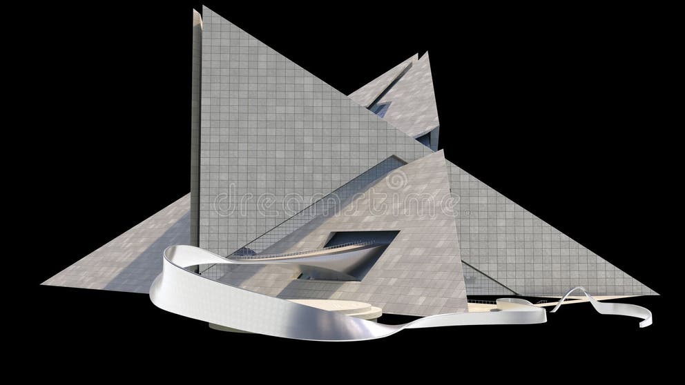 Futuristic Triangular Architecture Stock Illustration - Illustration of ...