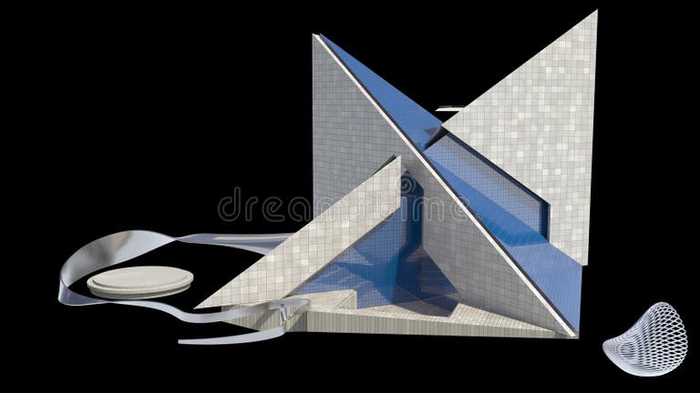 Futuristic Triangular 3D Architecture Stock Image - Image of skyline ...