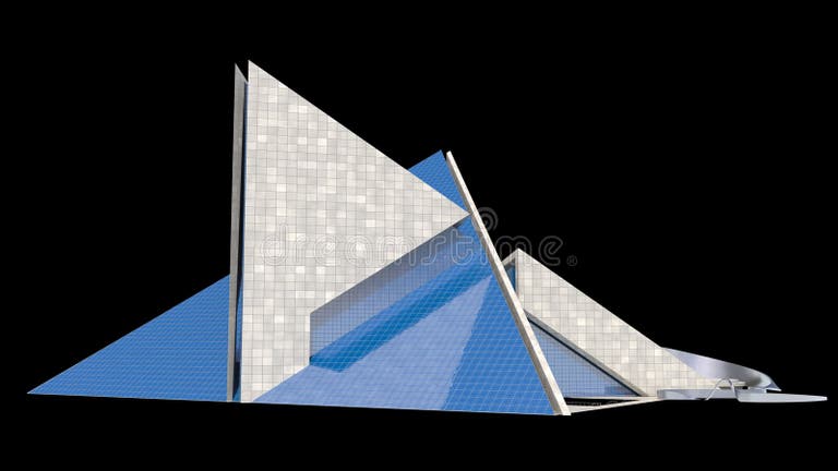 Futuristic Triangular 3D Architecture Stock Illustration - Illustration ...