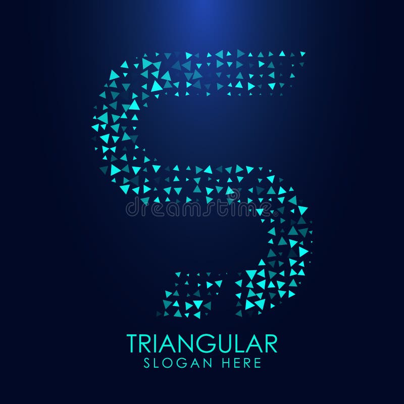 Futuristic Triangular Letter S in Halftone. Letter Illustration ...