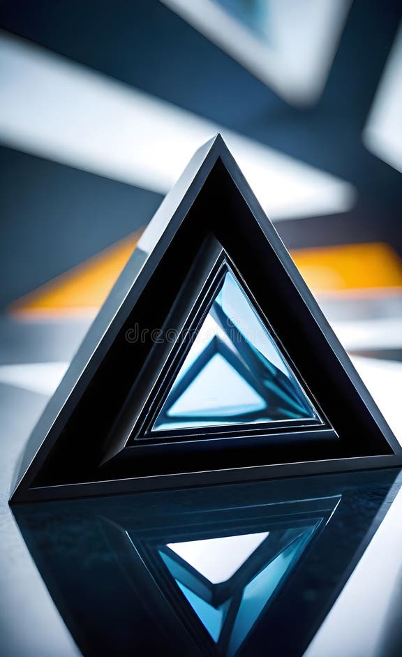 Triangular Object with a Futuristic Design Embedded Stock Illustration ...