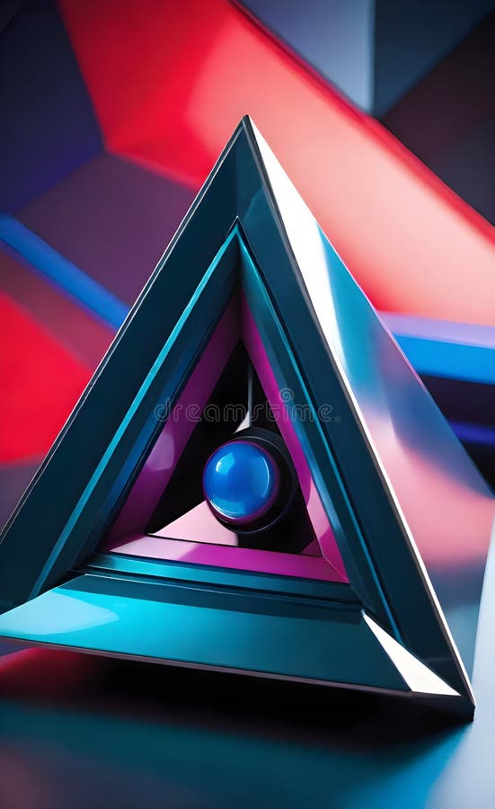 Triangular Object with a Futuristic Design Embedded Stock Illustration ...