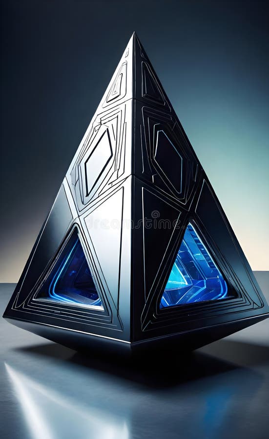 Triangular Object with a Futuristic Design Embedded Stock Illustration ...
