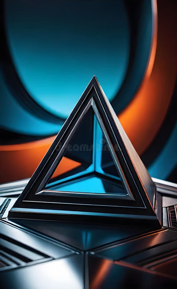 Triangular Object with a Futuristic Design Embedded Stock Illustration ...