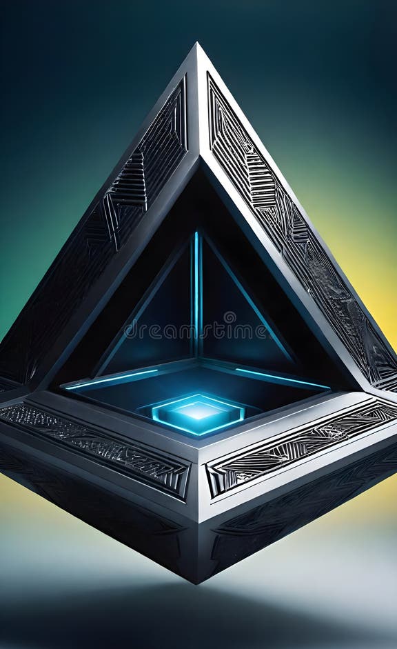 Triangular Object with a Futuristic Design Embedded Stock Illustration ...