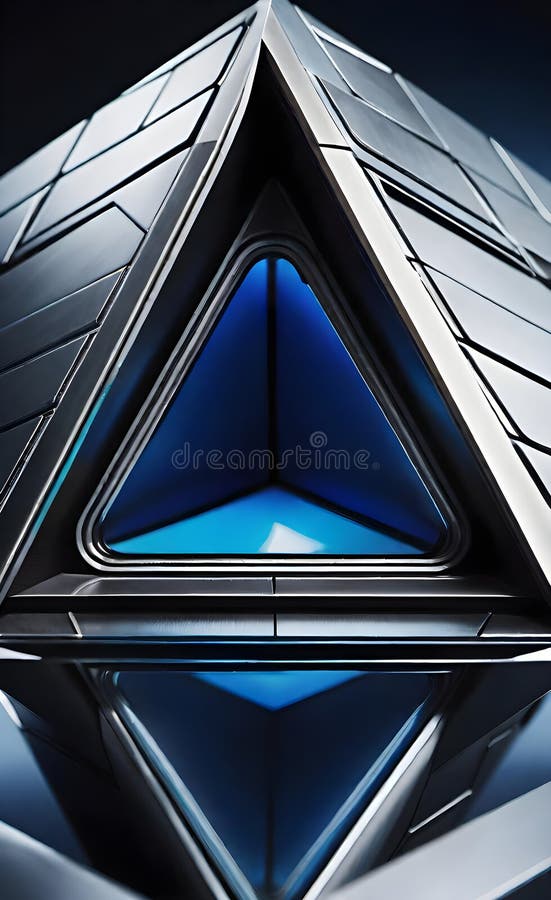 Triangular Object with a Futuristic Design Embedded Stock Illustration ...