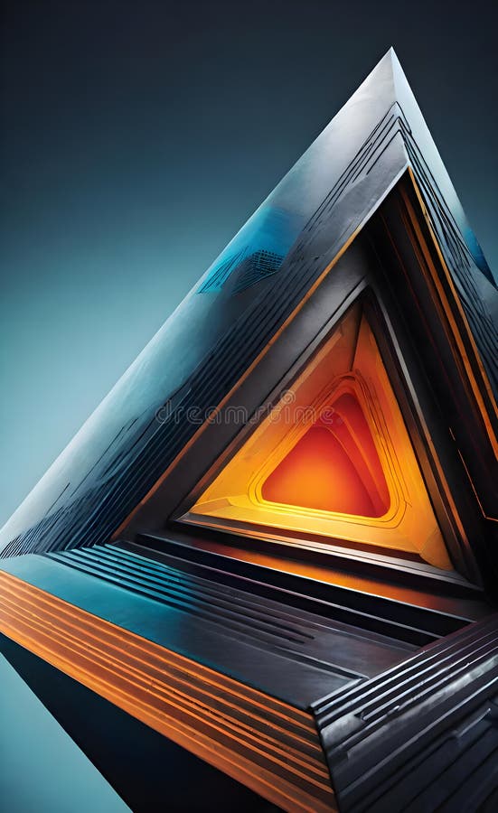 Triangular Object with a Futuristic Design Embedded Stock Illustration ...