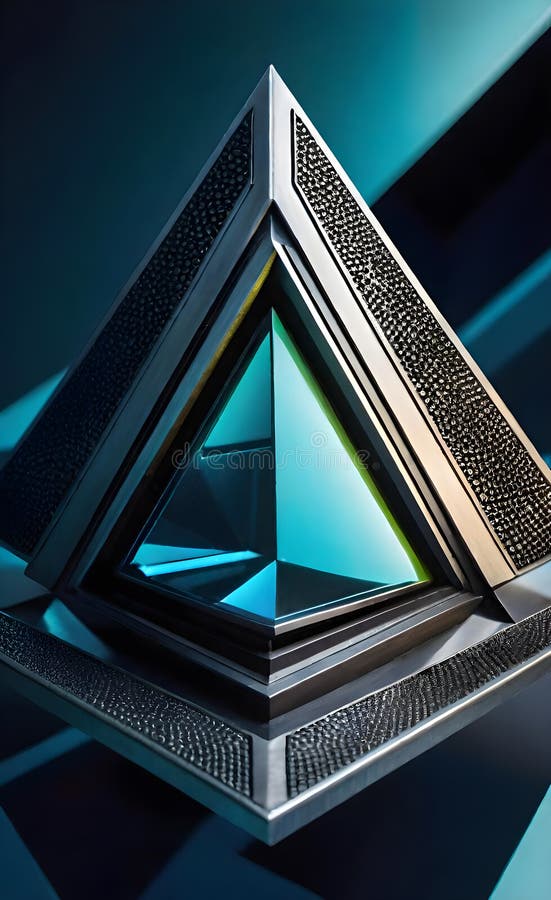 Triangular Object with a Futuristic Design Embedded Stock Illustration ...