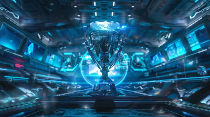 Futuristic Trophy in High-Tech Environment, Generative AI Stock Image ...
