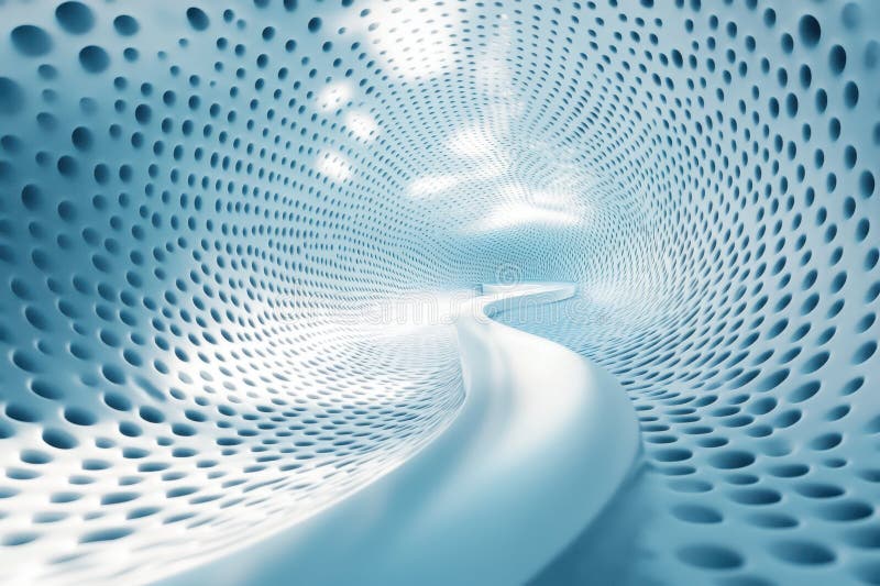 A Futuristic Tunnel Design Featuring Smooth Lines and a Perforated ...