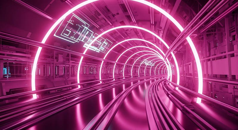 Concentric Illuminated Digital Rings Stock Illustrations – 614 ...