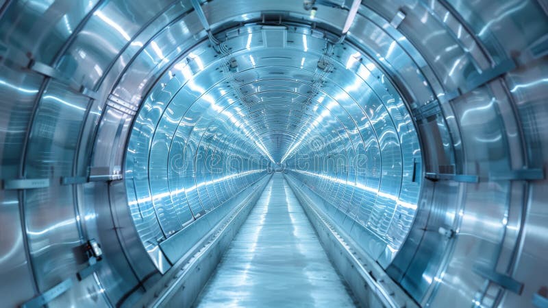 A Futuristic Tunnel Featuring Stunning LED Lights that Illuminate the ...