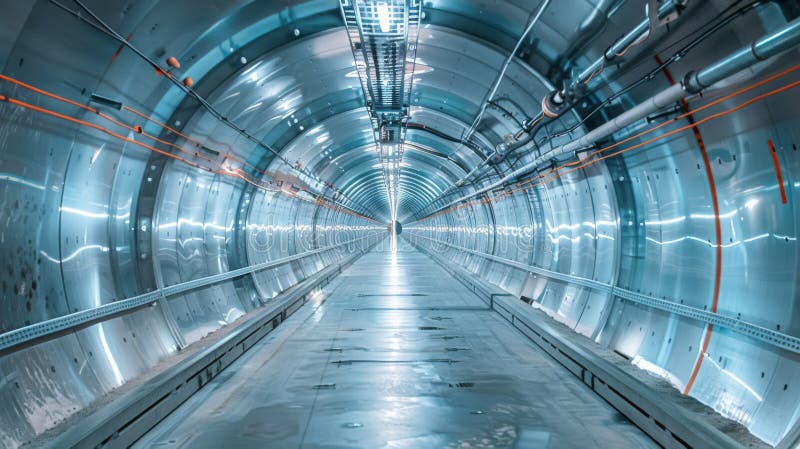 Futuristic Tunnel Interior Featuring Advanced Ambient Lighting and ...