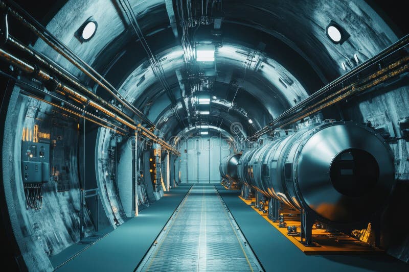 Underground Tunnel Featuring Advanced Technology and Metallic Storage ...