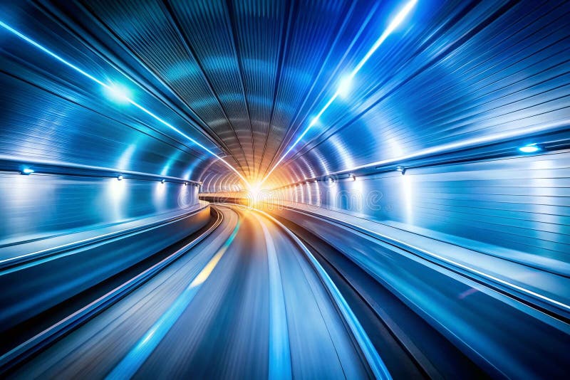 Futuristic Tunnel Motion Blur, Urban Transit Stock Illustration ...