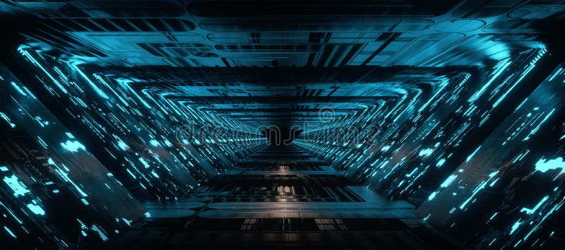Futuristic Tunnel, Futuristic Tunnel with Neon Lights Stock ...