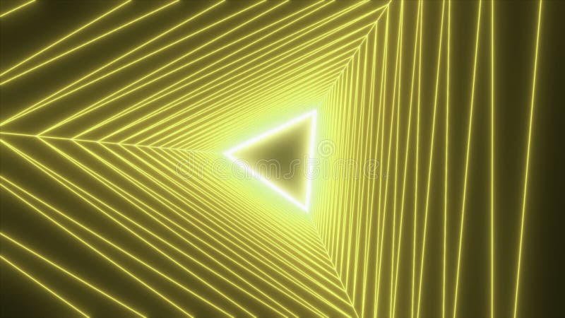 Futuristic Tunnel with Neon Lights. Motion. Pyramid Like Shapes ...