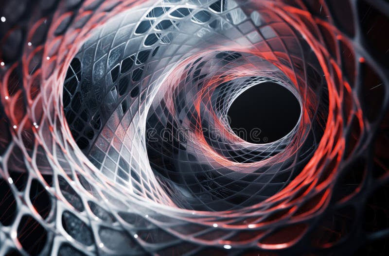 Futuristic tunnel vortex stock illustration. Illustration of technology ...