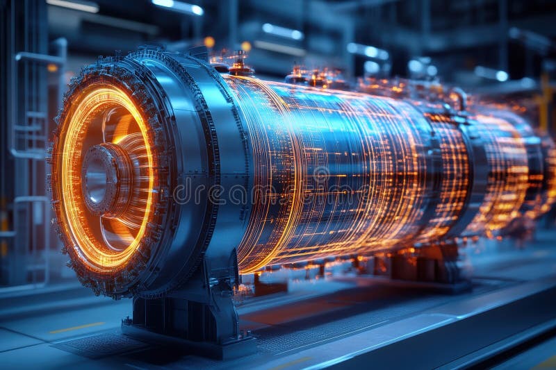 A Futuristic Turbine Engine with Glowing Elements, Showcasing Advanced ...