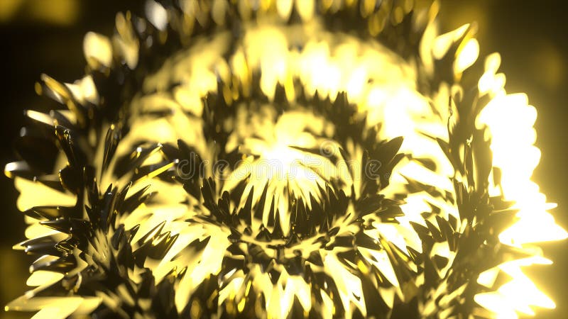 Futuristic Turbulent Yellow Crown Shape 3D Rendering Illustration Stock ...