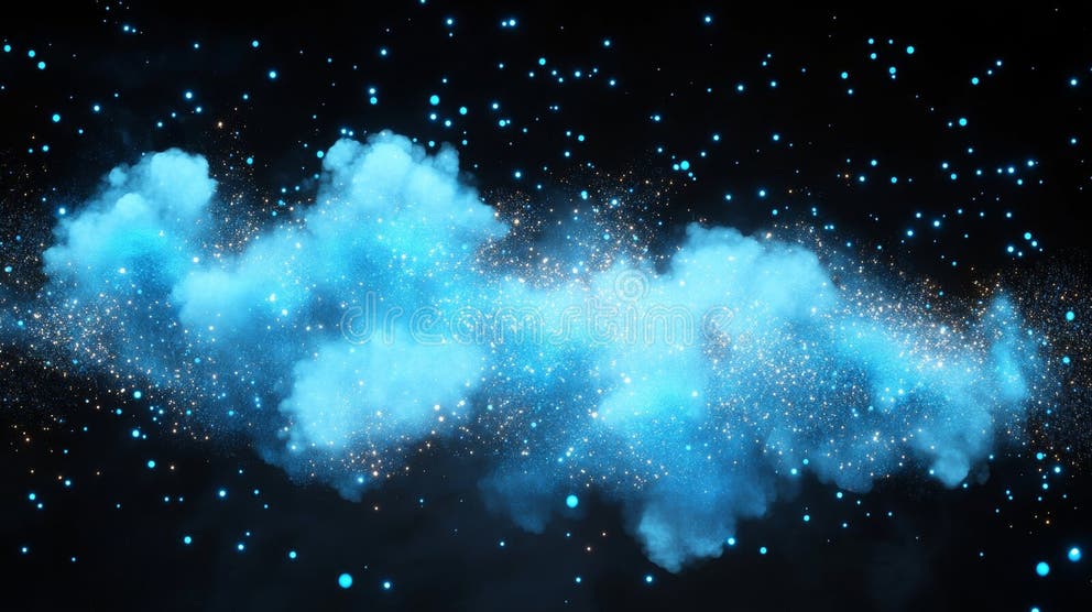 Futuristic Turquoise Waves are Illuminated by an Abstract Network that ...