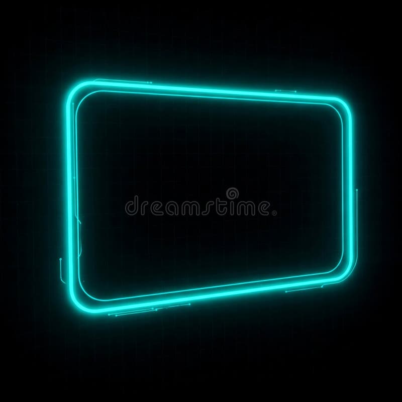 Futuristic UI Frame with Neon Light Stock Illustration - Illustration ...