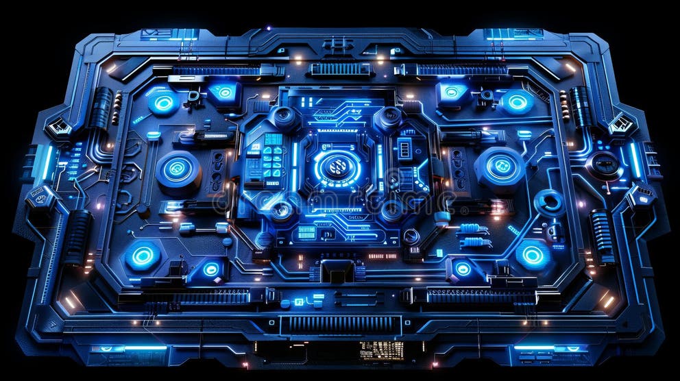 Futuristic UI Panel Interface: Sci-Fi Control Board Texture Background ...