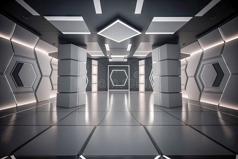 Futuristic and Ultra Modern Design Interior Stock Illustration ...