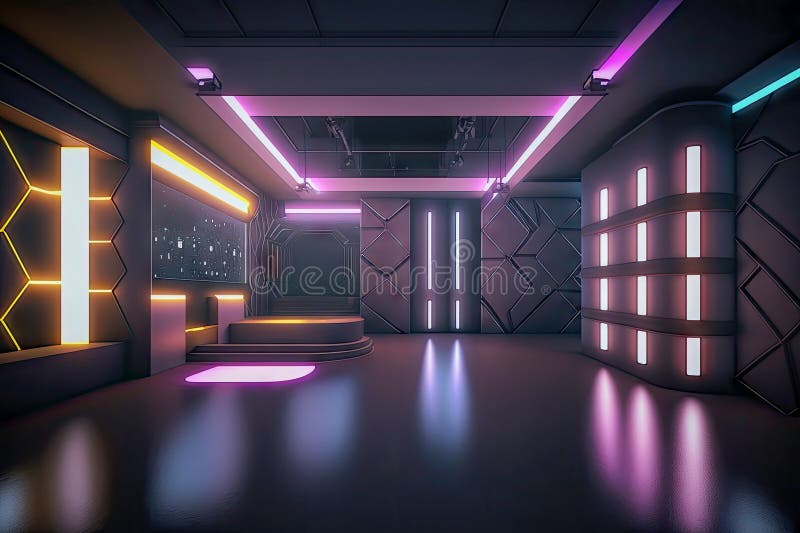 Futuristic and Ultra Modern Design Interior Stock Illustration ...