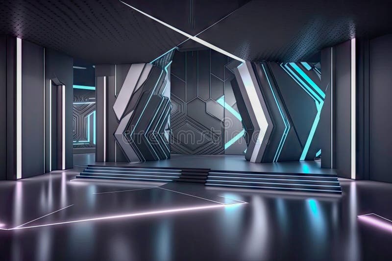 Futuristic and Ultra Modern Design Interior Stock Illustration ...