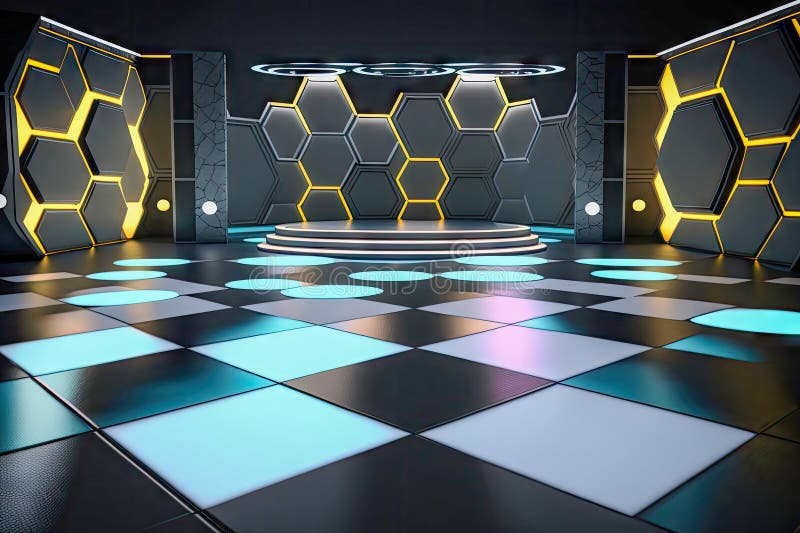 Futuristic and Ultra Modern Design Interior Stock Illustration ...