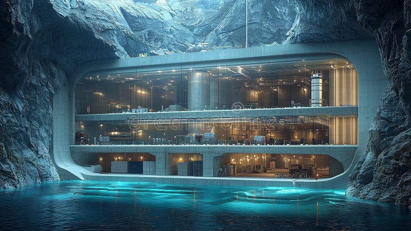 Futuristic Underground and Cliffside Architecture Concepts Stock ...