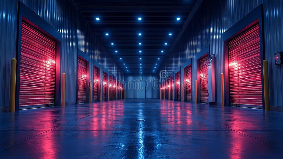 Futuristic Underground Data Vaults Stock Illustration - Illustration of ...