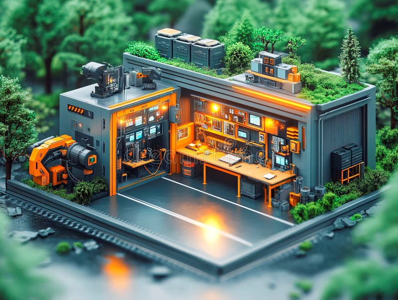 A Futuristic Underground Facility with Advanced Technology, Hinting at ...