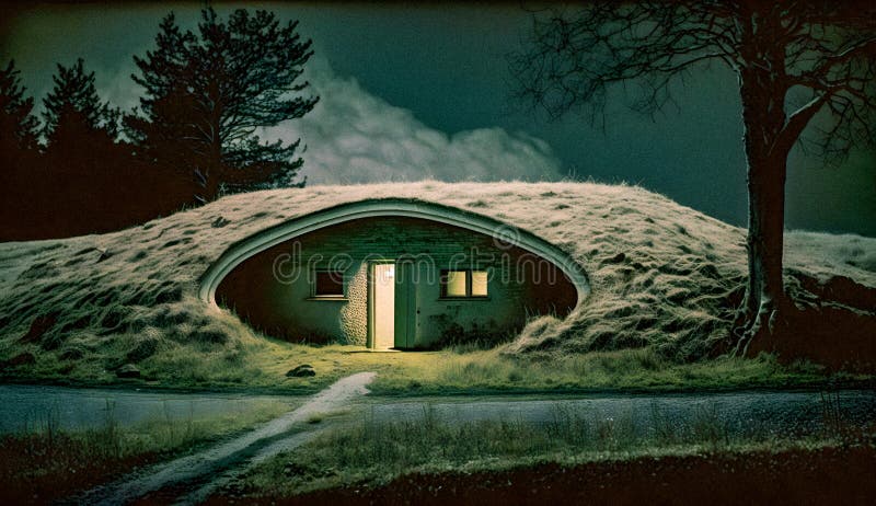 Futuristic Underground Home Generated by AI Stock Illustration ...