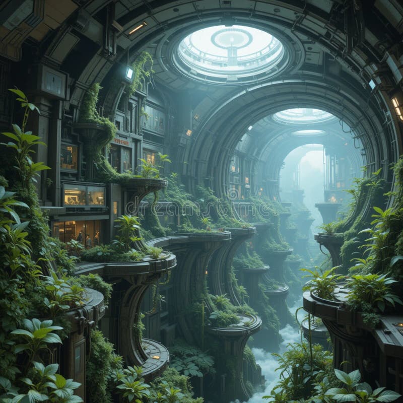 A Futuristic Underground Metropolis with Bioengineered Plants Providing ...