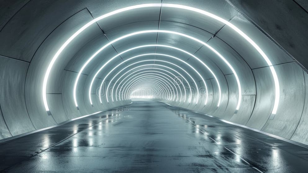 Futuristic Underground Tunnel Design in Contemporary Setting Stock ...