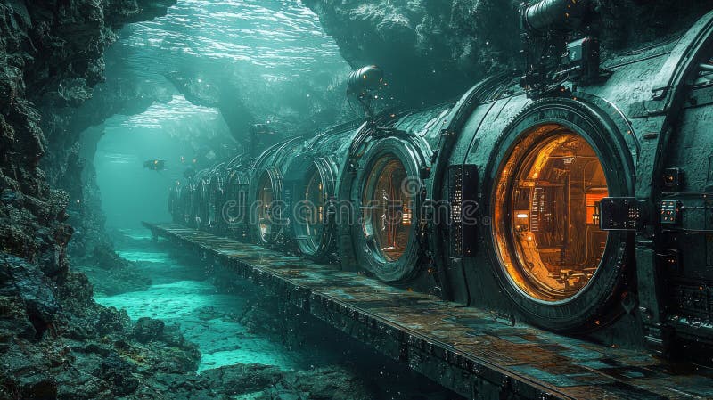 Futuristic Underwater Base Science Fiction Architecture Stock Photo ...