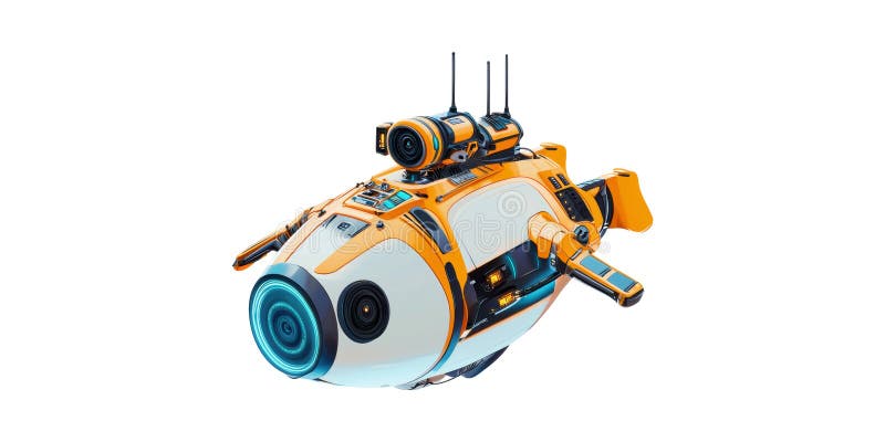 Futuristic Underwater Drone with Advanced Camera System. Exploration ...