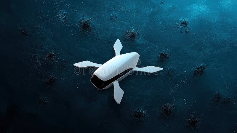 Futuristic Underwater Drone Exploring Deep Ocean Environments Stock ...