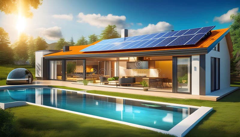 Futuristic Universal Smart Home with Rooftop Solar Panel System for ...
