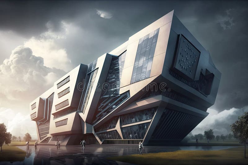 Futuristic University Building with Interactive and Immersive Learning ...