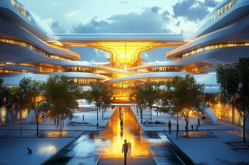 Futuristic University Campus Designed Around Glowing Architecture and ...